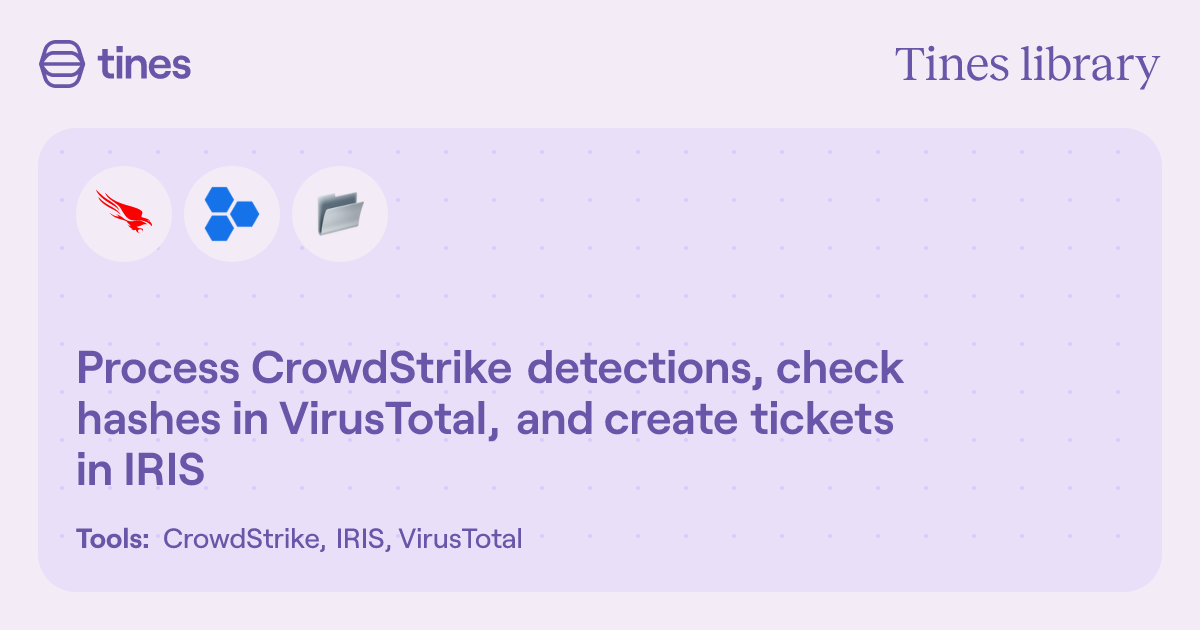 Process CrowdStrike detections, check hashes in VirusTotal, and create ...